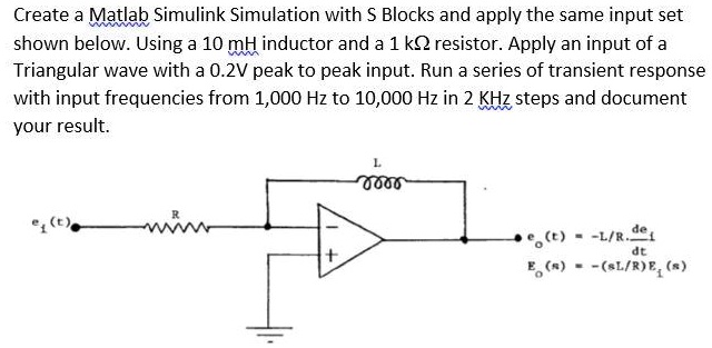 Solved Create A Matlab Simulink Simulation With Blocks And Apply The