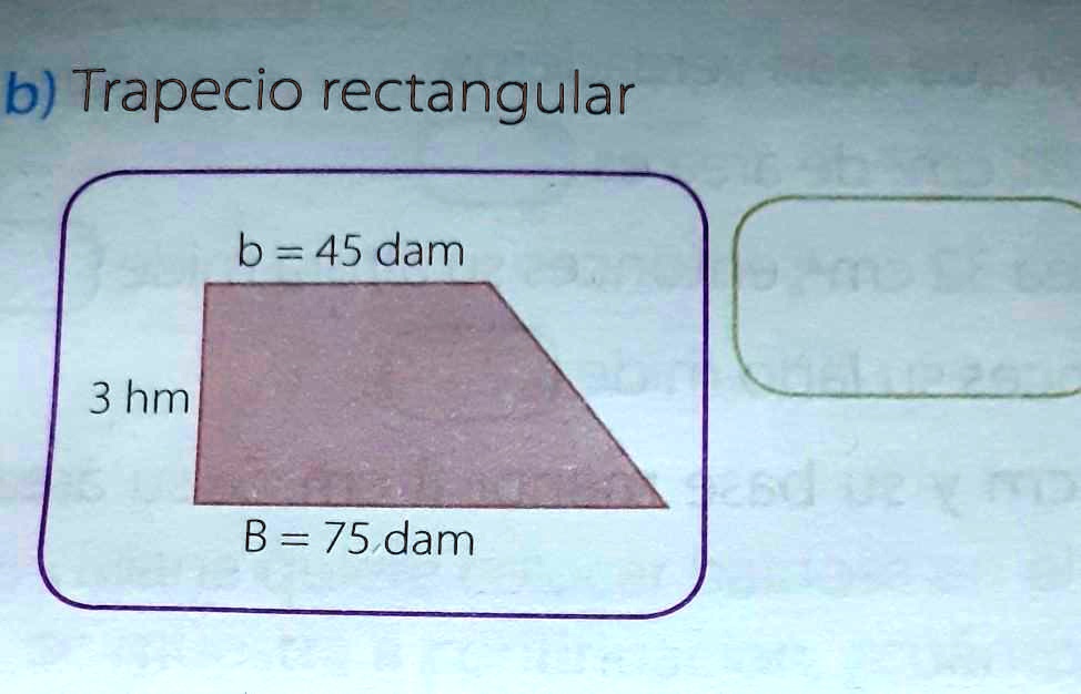 SOLVED: calcula el área de las figuras geométricas b) Trapecio ...