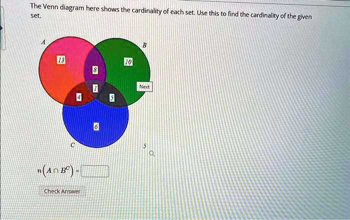 SOLVED: May I get some step-by-step guidance on this problem? The Venn diagram here shows the ...