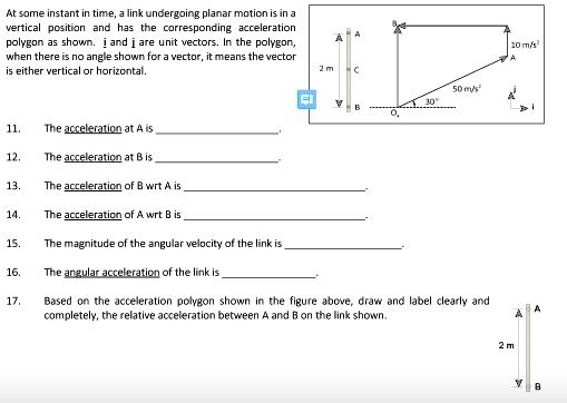 At some instant in time, a link undergoing planar motion is in a ...