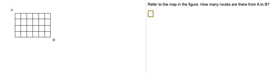 Refer to the map in the figure. How many routes are there from A to B?