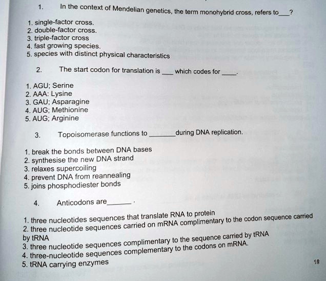 In the context of mendelian genetics the term monohybrid...