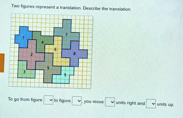 Two figures represent a translation. Describe the translation. 7 1 4 6 ...