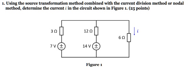 SOLVED: 1.Using the source transformation method combined with the current division method or ...