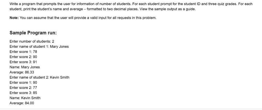 Solved Write Program That Prompts The User For Information Of Number 6822