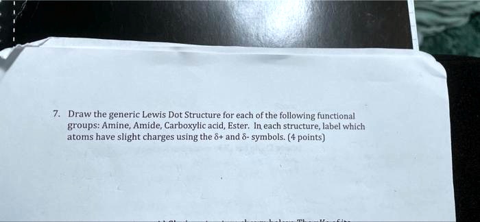 7. Draw the generic Lewis Dot Structure for each of the following ...