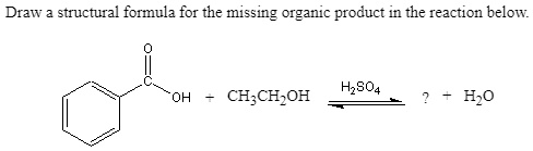 SOLVED: ' Draw a structural formula for the missing organic product in the reaction below. OH ...