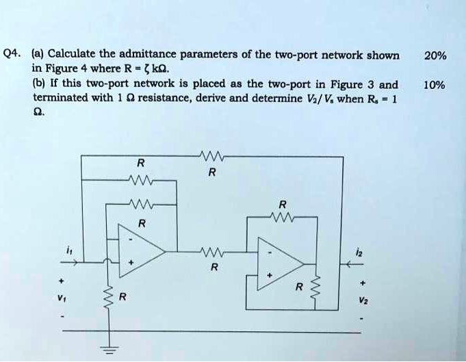 SOLVED: Q4. (a) Calculate the admittance parameters of the two-port network shown in Figure 4 ...