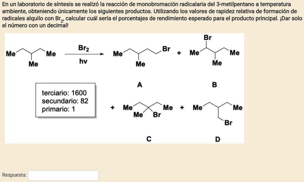 SOLVED: En un laboratorio de sintesis se realizo la reaccion de ...