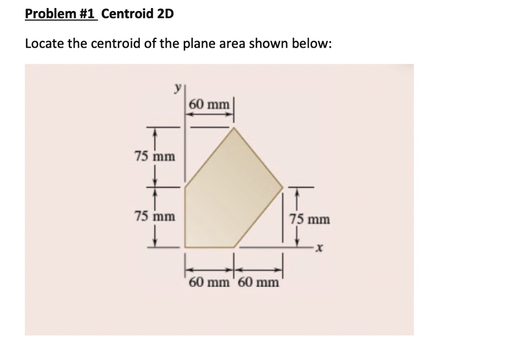 [GET ANSWER] problem 1 centroid 2d locate the centroid of the plane area shown below 75 mm 75 mm ...