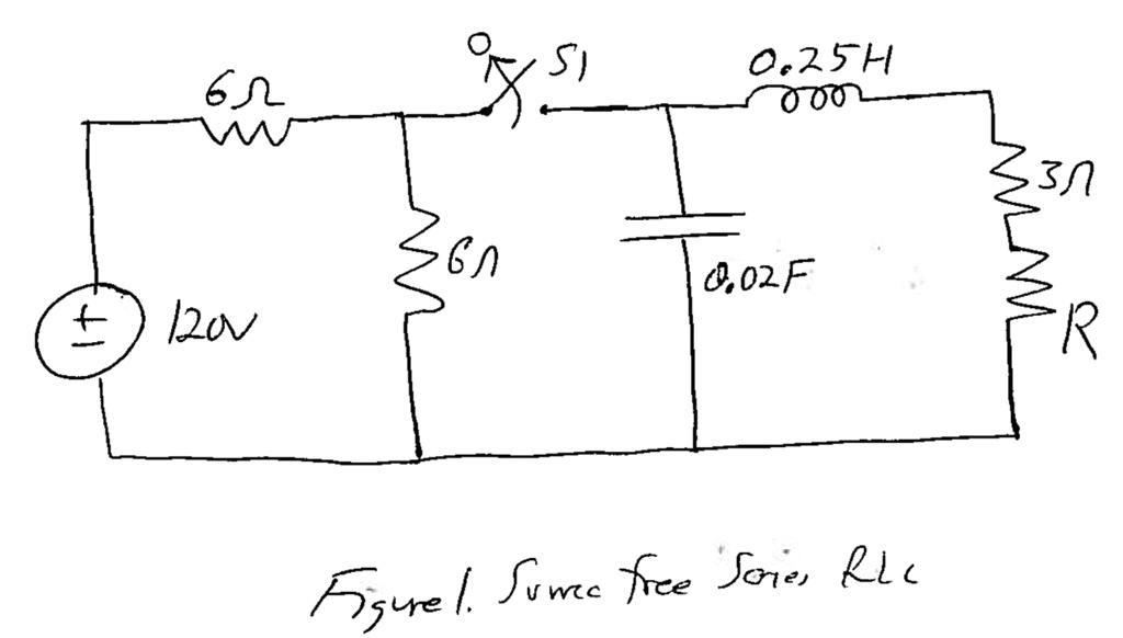 SOLVED: In the series RLC circuit shown in Figure 1, solve the ...