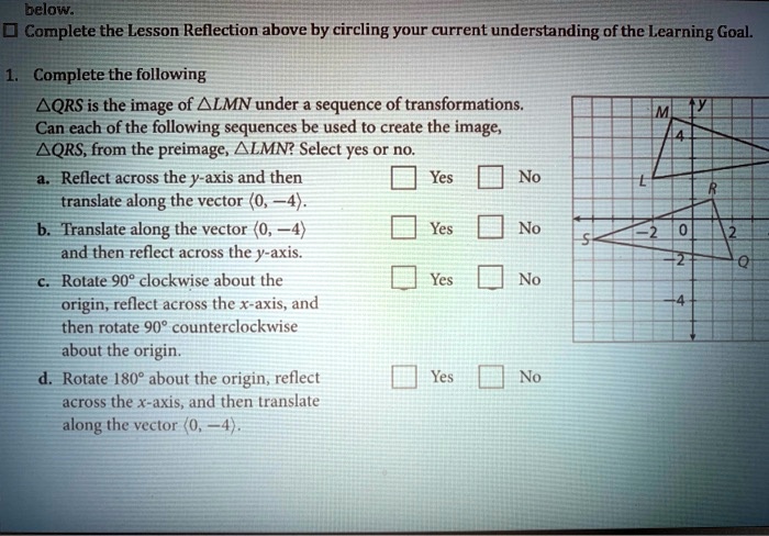 SOLVED: below. [ Complete the Lesson Reflection above by circling your ...