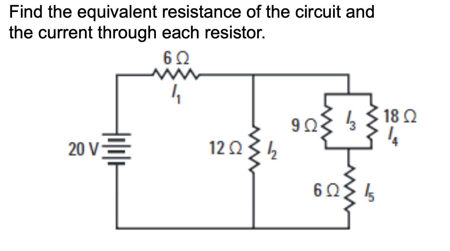 Find The Equivalent Resistance Of The Circuit And The Current Through