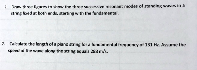 SOLVED: Draw three figures to show the three successive resonant modes of standing waves in a ...