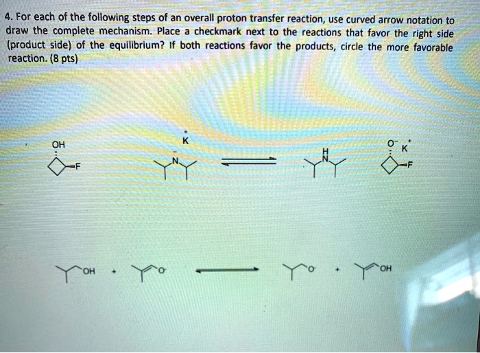 SOLVED:For each of the following steps of an overall proton transfer ...