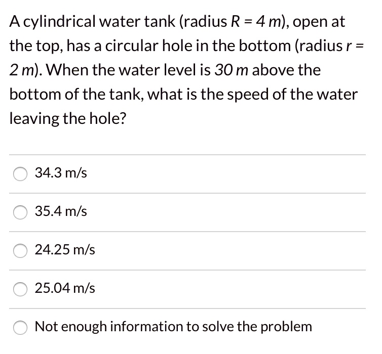 acylindrical water tank radius r 4 m open at the tophas a circular ...