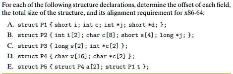 SOLVED: Please Make A Table AND Explain This Step By Step For each of the following structure ...