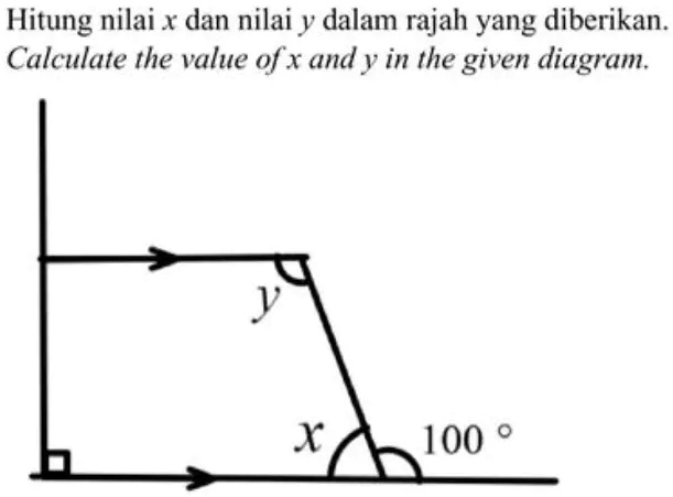 SOLVED: Calculate the value of x and y in the given diagram.