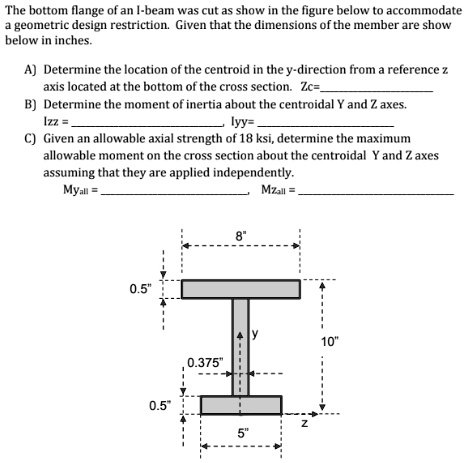 The bottom flange of an I-beam was cut as show in the figure below to ...