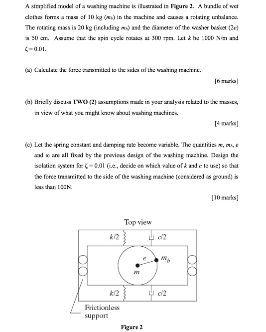 A simplified model of a washing machine is illustrated in Figure 2. A ...