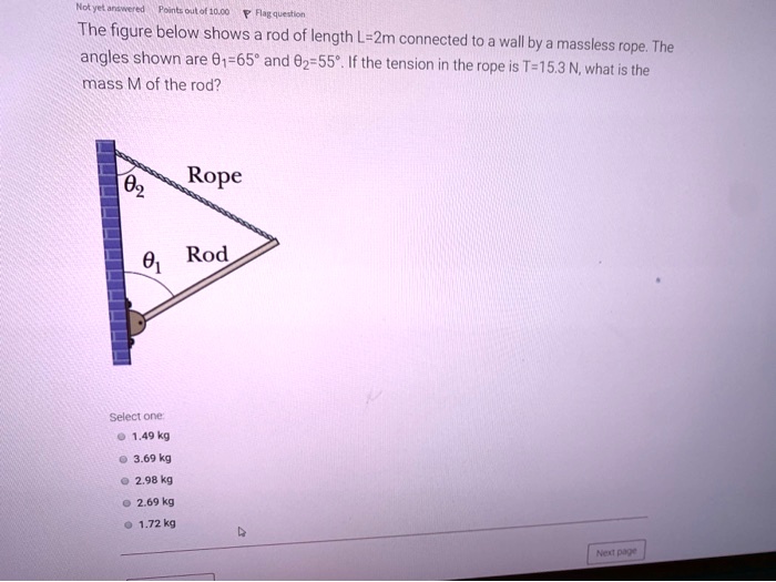 points oul of 10cc the figure below shows rod of length lzm connected ...