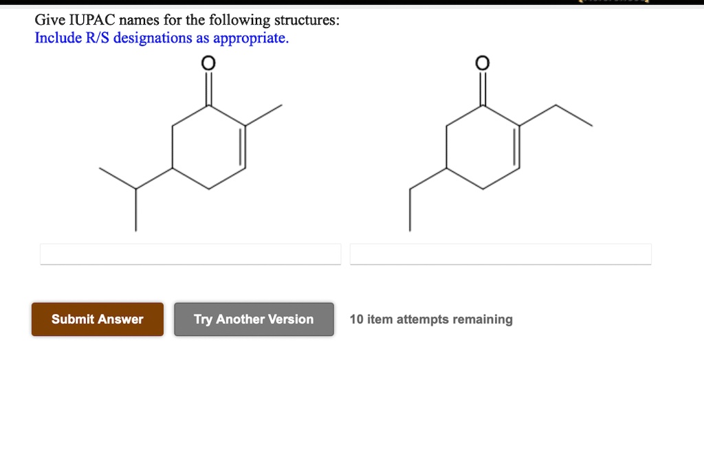 Give IUPAC names for the following structures: Include R/S designations as appropriate.