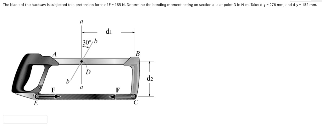 the blade of the hacksaw is subjected to a pretension force of f 185 n ...
