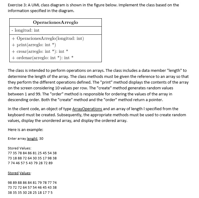 Text Define In C Exercise 3 A Uml Class Diagram Is Shown In The Figure Below Implement The