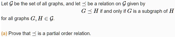 Let G be the set of all graphs, and let