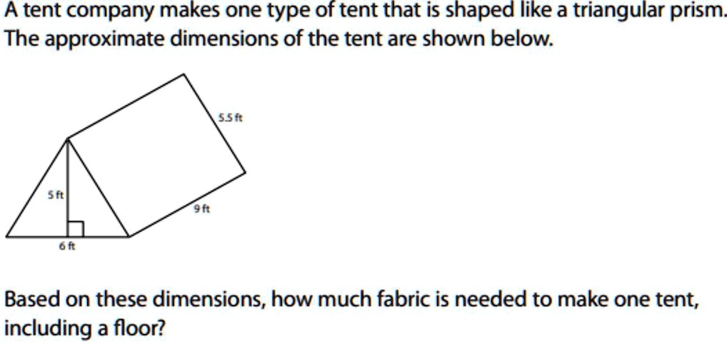 [GET ANSWER] A tent company makes one type of tent that is shaped like ...