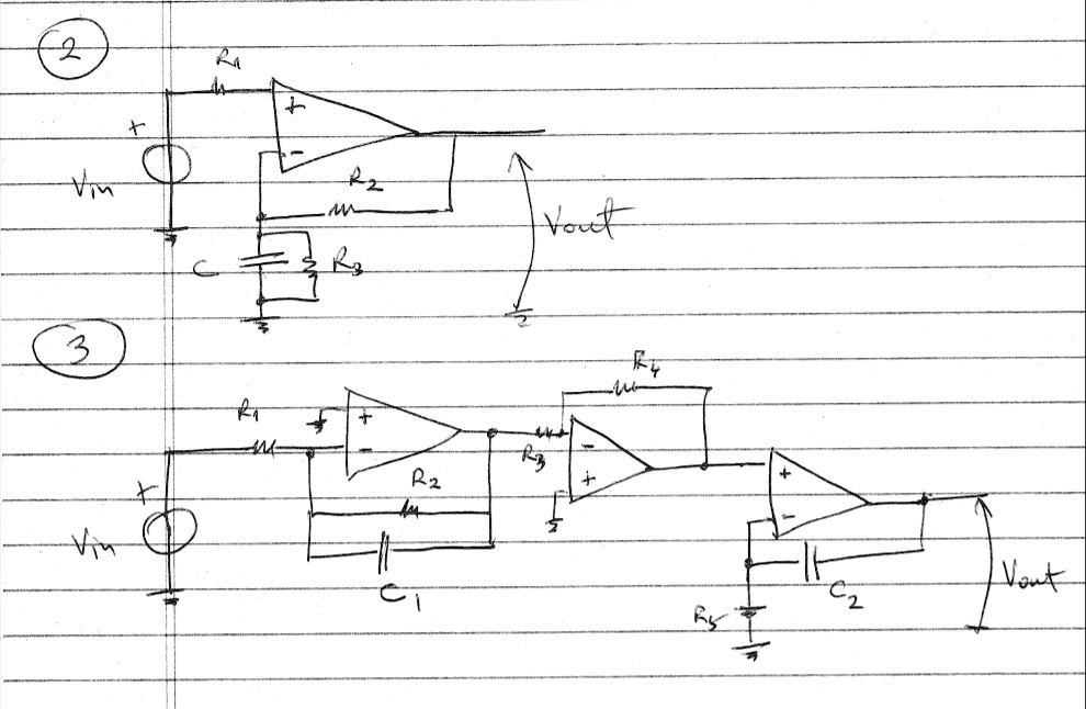 SOLVED: For each op-amp circuit diagram: - Derive the equivalent transfer function between Vout ...
