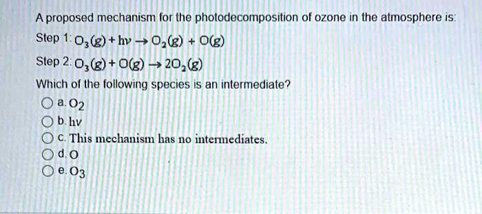 aproposed mechanism for the photodecomposition of ozone in the ...