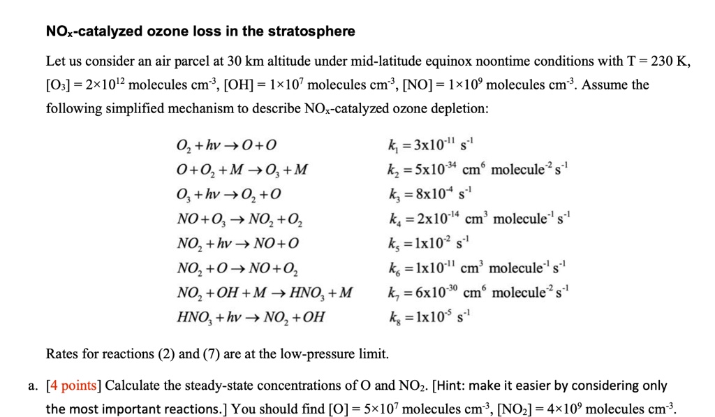 nox catalyzed ozone loss in the stratosphere let us consider an air ...