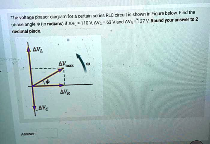 SOLVED: The voltage phasor diagram for a certain series RLC circuit is ...