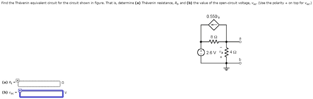 SOLVED: Find the Thevenin equivalent circuit for the circuit shown in the figure. That is ...