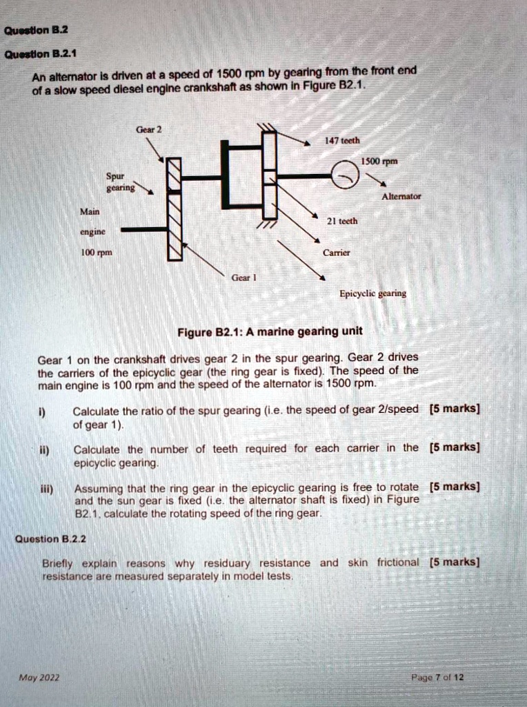 SOLVED: Question B.2.1: An alternator is driven at a speed of 1500 rpm ...