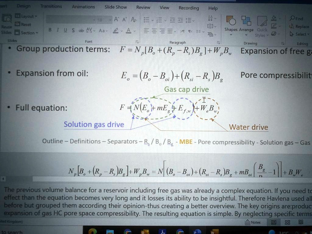 SOLVED: Exercise 1 Derive the MBE for an oil reservoir with gas-cap ...