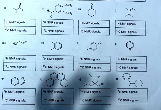 SOLVED: NMR signals 'HNMR signals 'HNMR signals 'HNMR signals: 13C NMR signals 13C NMR signals ...