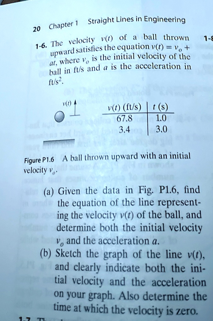 20 Chapter 1 Straight Lines in Engineering 1-6. The velocity v(t) of a ...