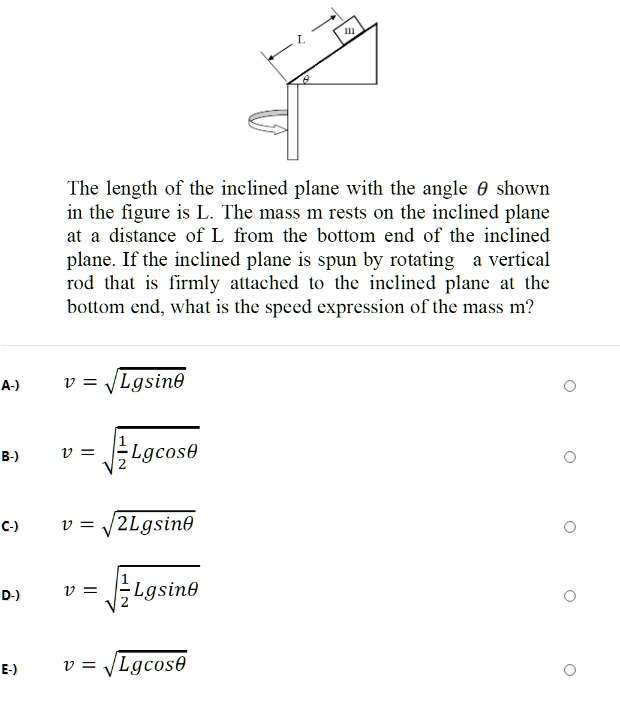SOLVED: The length of the inclined plane with the angle 0 shown in the ...