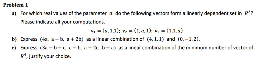 SOLVED: Problem 1 For which real values of the parameter do the ...