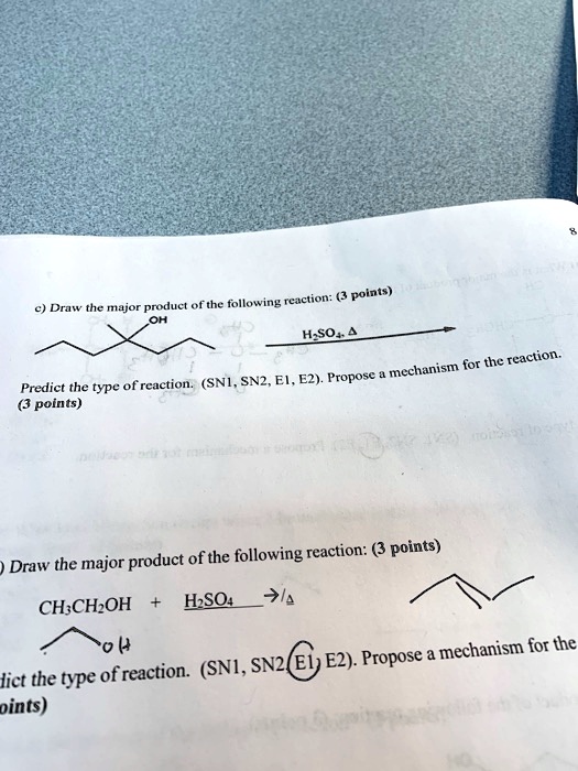 SOLVED: Reaction: Pointe) Draw the major product of the following H2SO4 reaction. Propose the ...