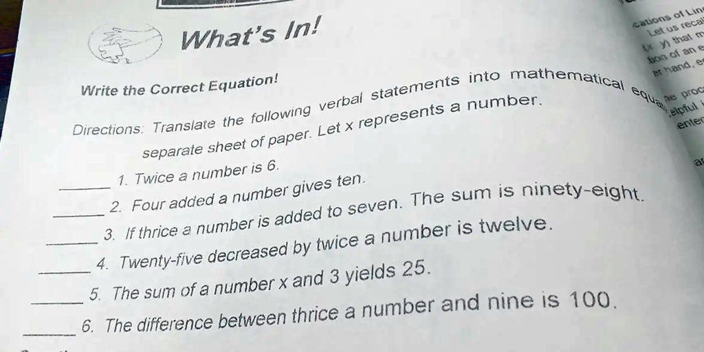SOLVED: Lin Inl eatent Lel 0 eca What's Inal on 6i @n mathematical hand ...