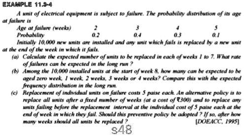 EXAMPLE 11.3-4: A unit of electrical equipment is subject to failure ...