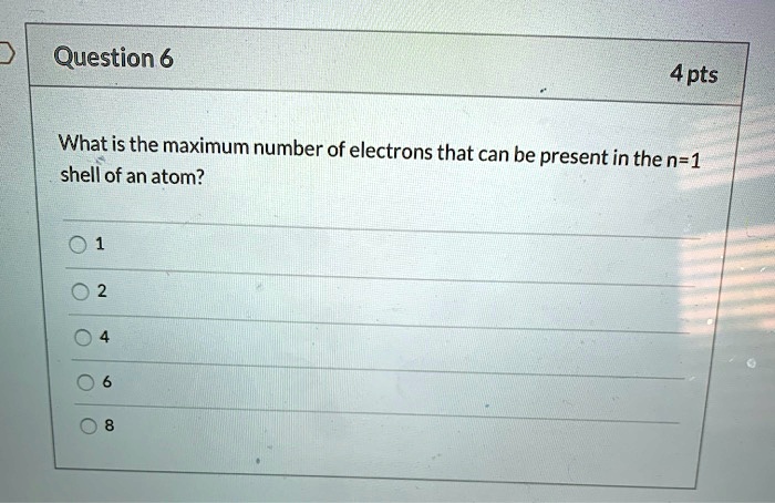 SOLVED: What is the maximum number of electrons that can be present in the n-1 shell of an atom?