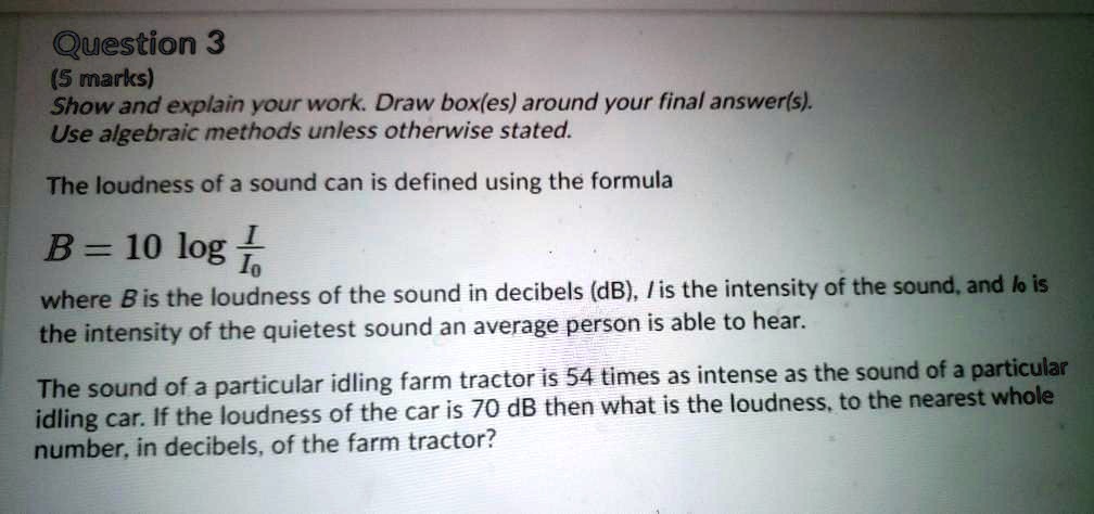 SOLVED:Question 3 (5 marks) Show and explain your work: Draw boxles) around your final answer(s ...