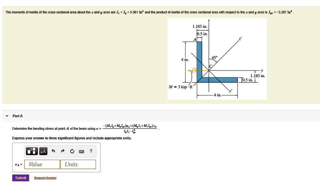 SOLVED: The moments of inertia of the cross-sectional area about the z ...