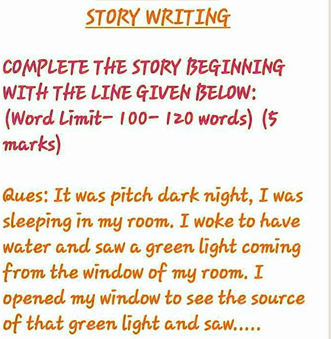 [GET ANSWER] complete this story writing story writing complete tle ...