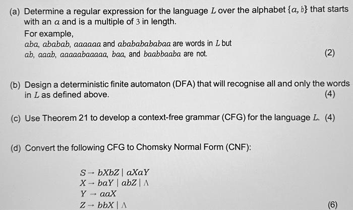 SOLVED: Texts: (a) Determine a regular expression for the language L over the alphabet a, b that ...