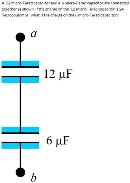 a 12micro farad capacitor and micro farad capacitor are connected ...